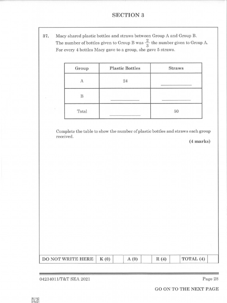 Section 3 2021 Sea Math | PDF
