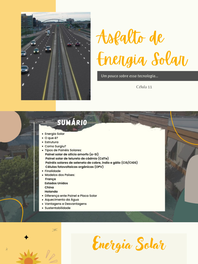 Asfalto de Energia Solar | PDF | Célula solar | Energia solar