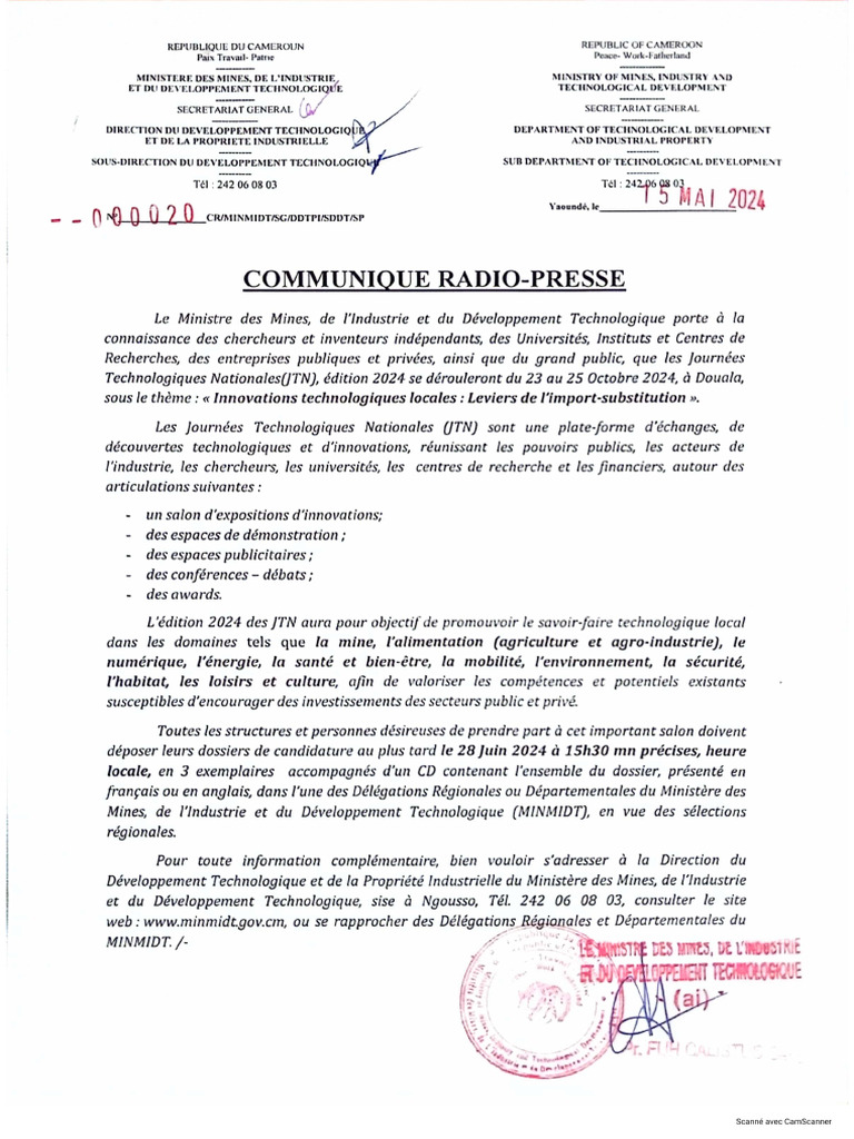 Communique Radio Presse As JTN 2024 | PDF