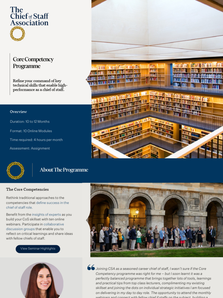 Core Competency Programme for Chiefs of Staff | PDF | Project ...
