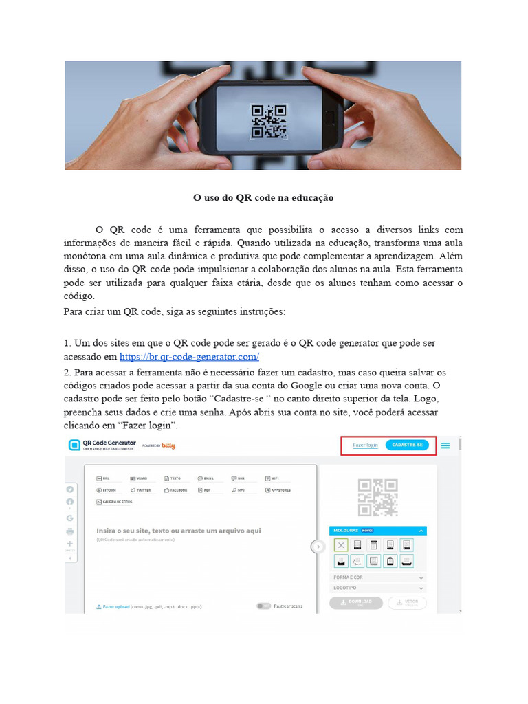 Tutorial QR Code | PDF | Carreira e Crescimento | Computadores