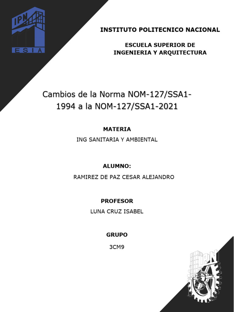 Cambios Clave NOM-127/SSA1: 1994 vs 2021 | PDF | Agua potable | Agua