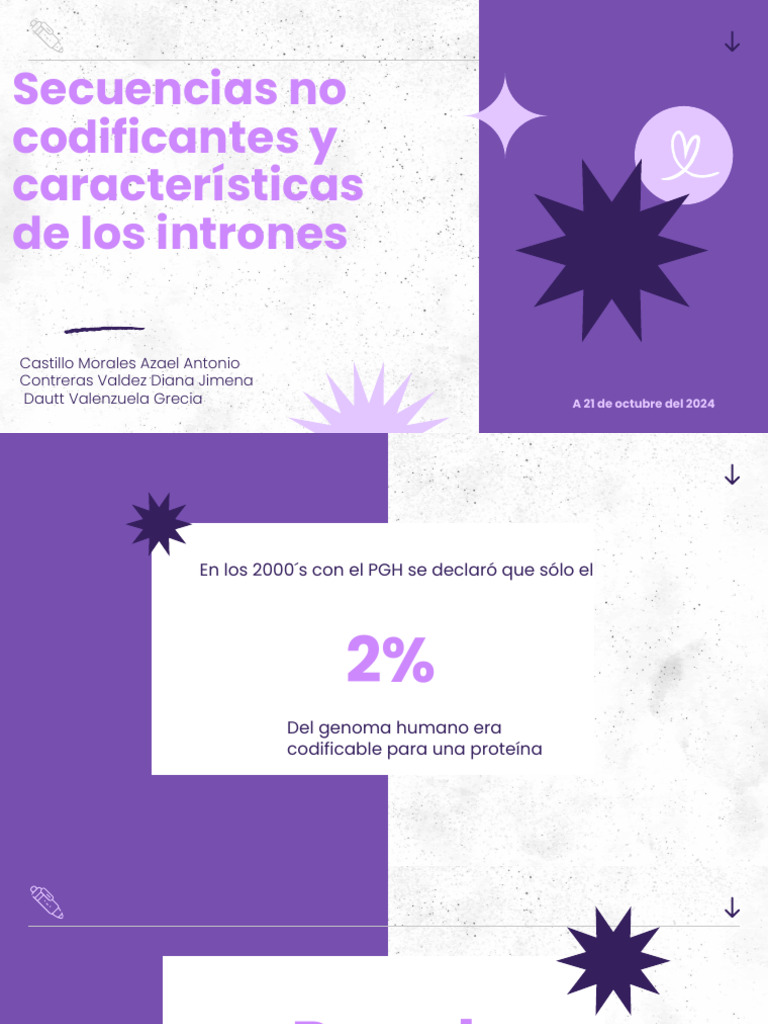 Secuencias no codificantes y características de los intrones | PDF ...