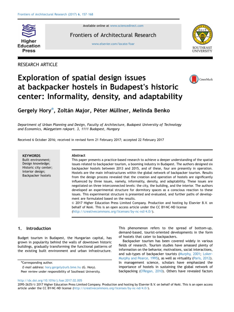 Exploration of Spatial Design Issues at Backpacker Hostels Libre | PDF ...