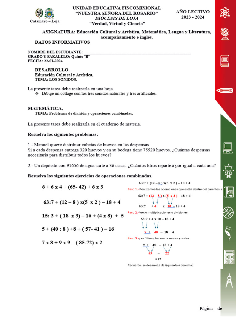 ACTIVIDADES 22-04-2024 Quinto Grado | PDF
