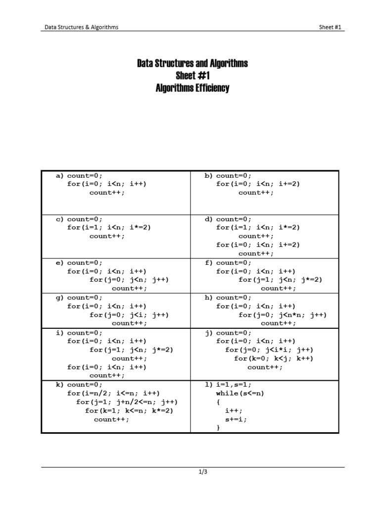 Sheet1 CMPS103 S24 Algorithms-Efficiency | PDF | Time Complexity | Computational Science