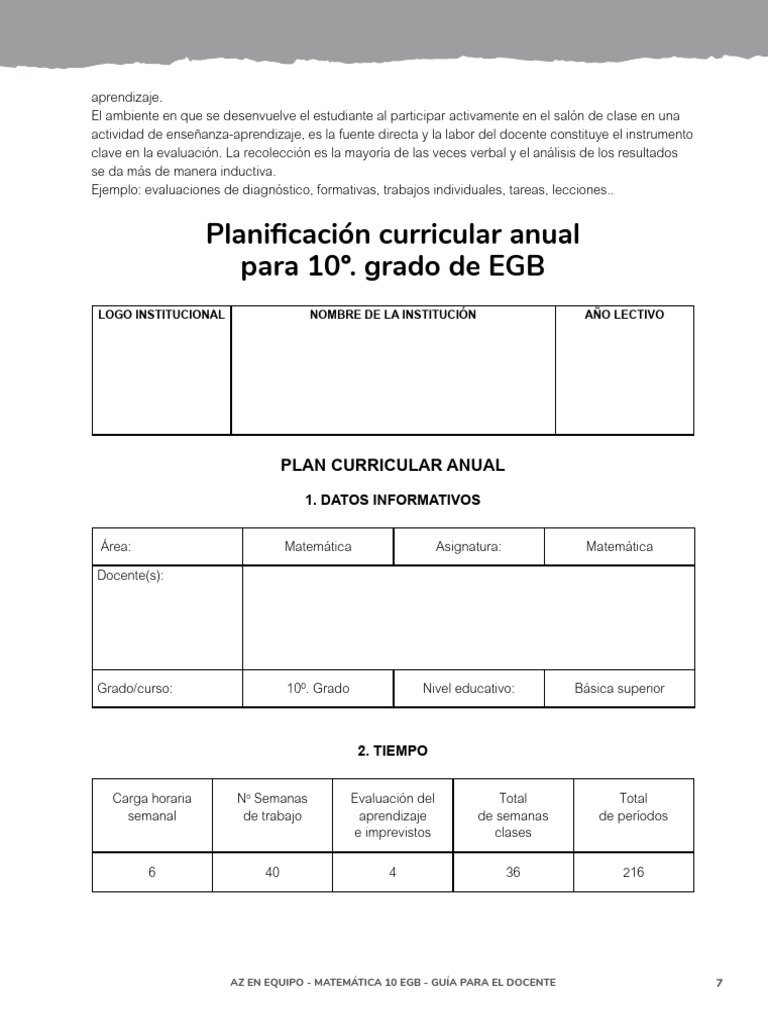 AZenEquipo-matematica_10-egb-planificacion126 | PDF | Ecuaciones | Números