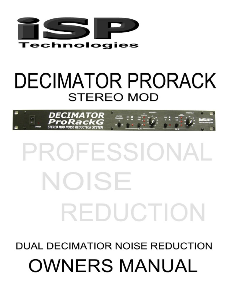 Decimator Prorack G Stereo MOD Manual2 | PDF | Amplifier | Signal To Noise Ratio