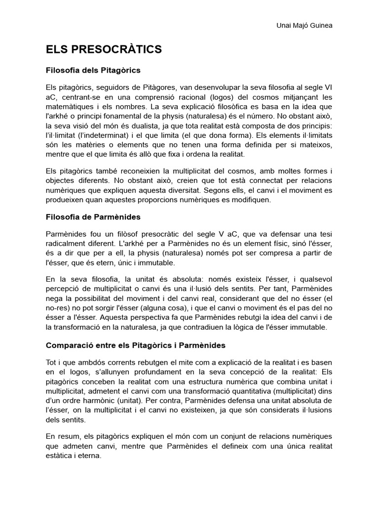 Els Presocràtics | PDF
