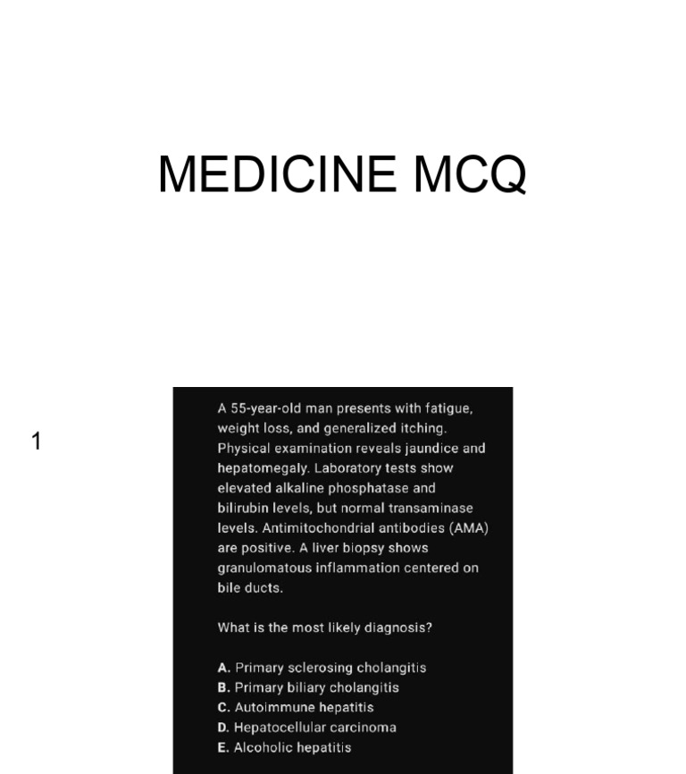 Medicine MCQ | PDF