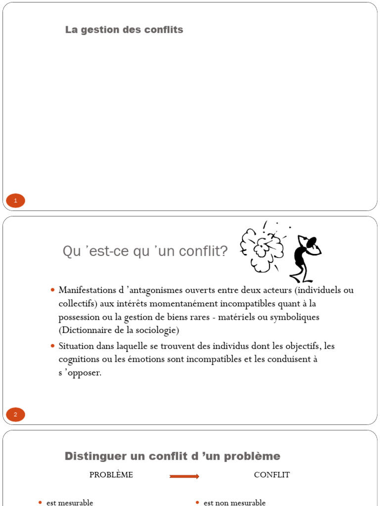 Gestion des conflits en 4 étapes | PDF | Résolution de conflit ...