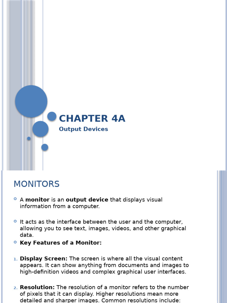 Output Devices | PDF | Computer Monitor | Liquid Crystal Display
