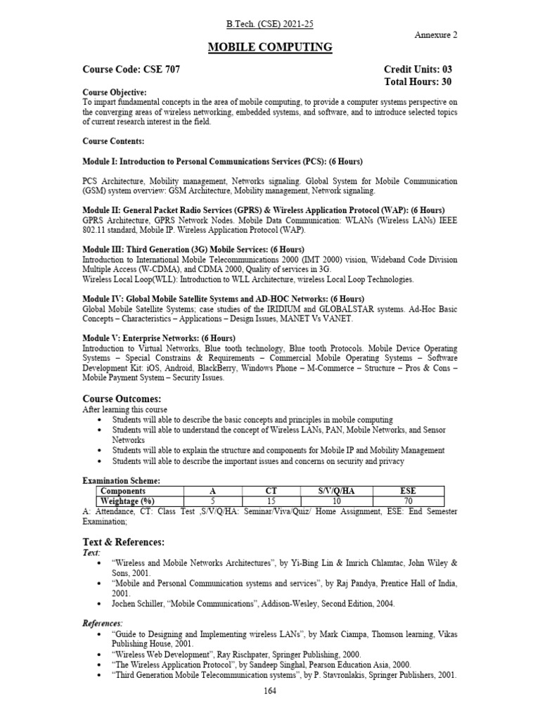 CSE 707_MOBILE COMPUTING | PDF | Computer Network | General Packet Radio Service