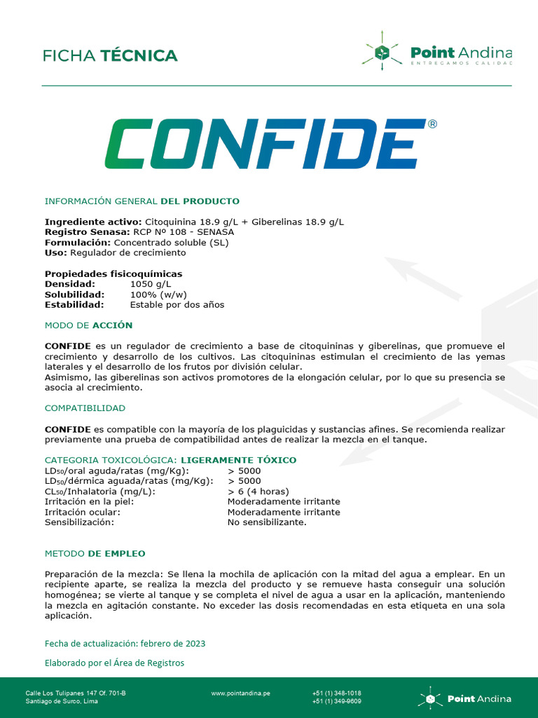 Confide Ficha Tecnica | PDF