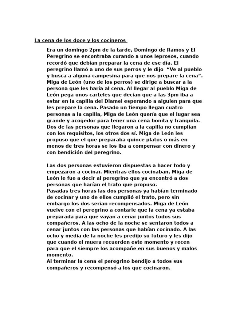 Francisco Colombo y Trinidad Napoli 2-A Cuento Inventado El Perro Del Peregrino | PDF