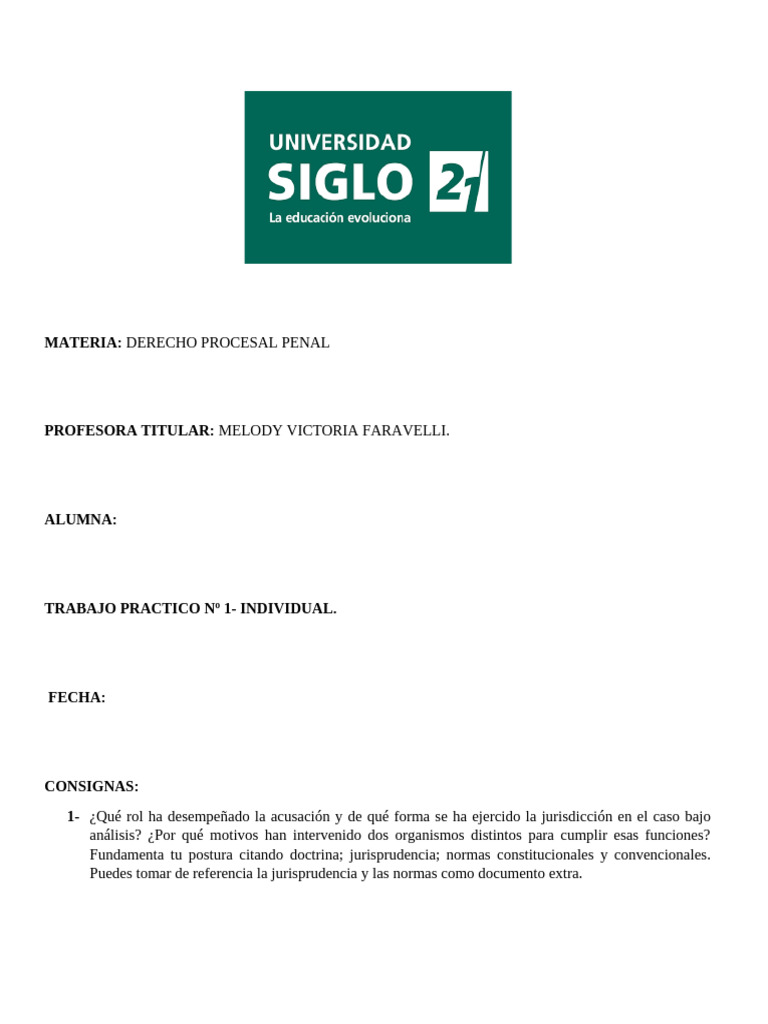 NG? TP 1 Der Procesal Penal - 70% | PDF | Ley procesal | Justicia