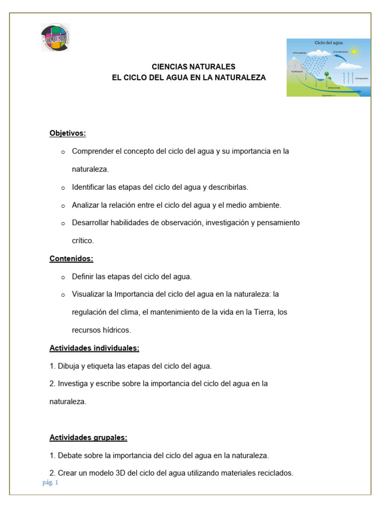 Ciencias-Naturales-Ciclo Del Agua | PDF | El ciclo del agua | Agua