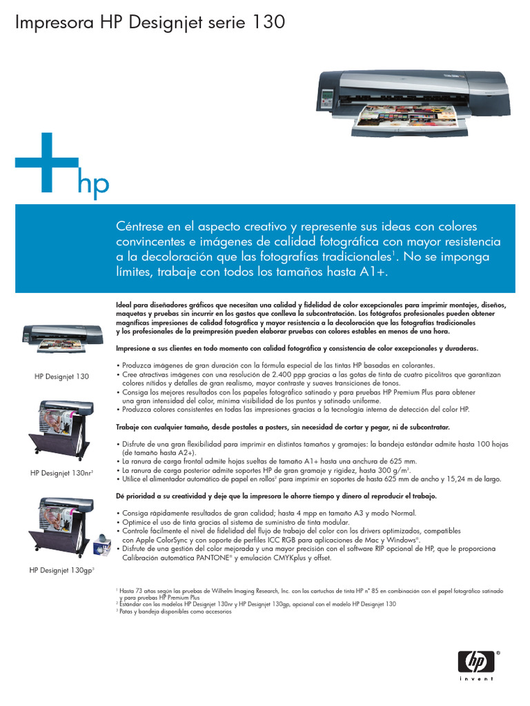 Designjet 130 | PDF | Impresora (Computación) | Informática