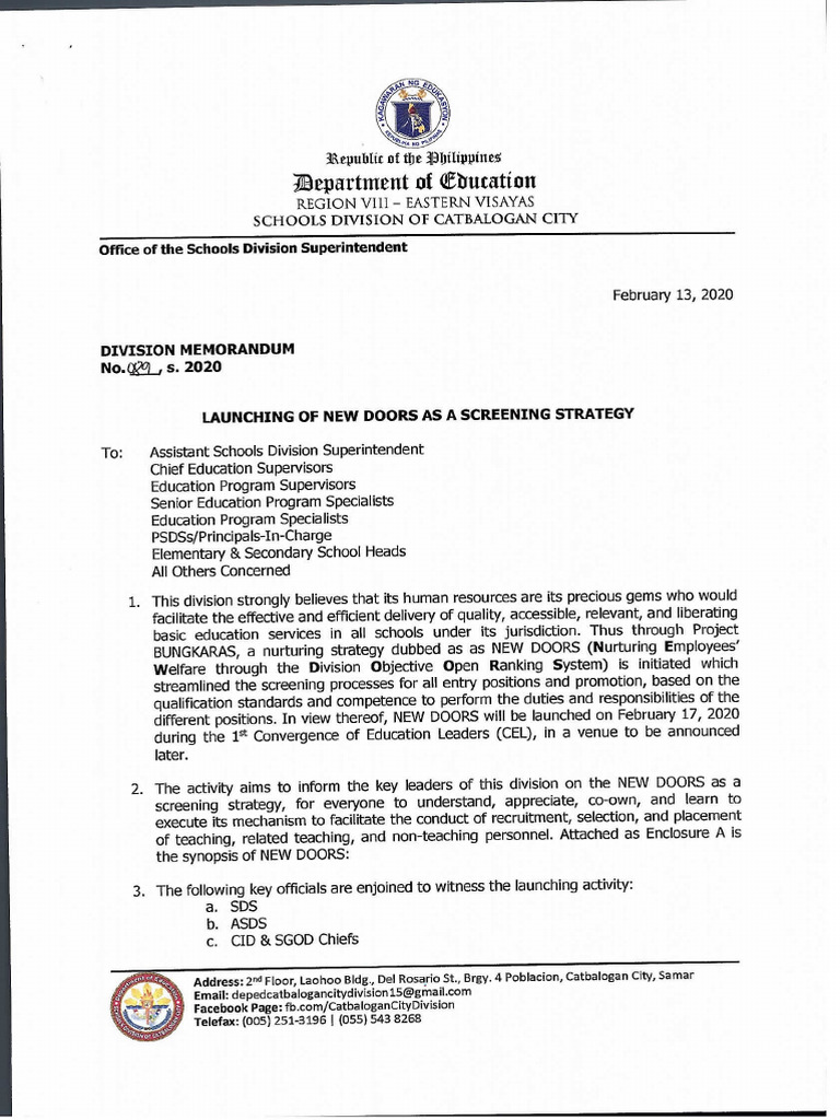 DM No. 089, S. 2020 | PDF