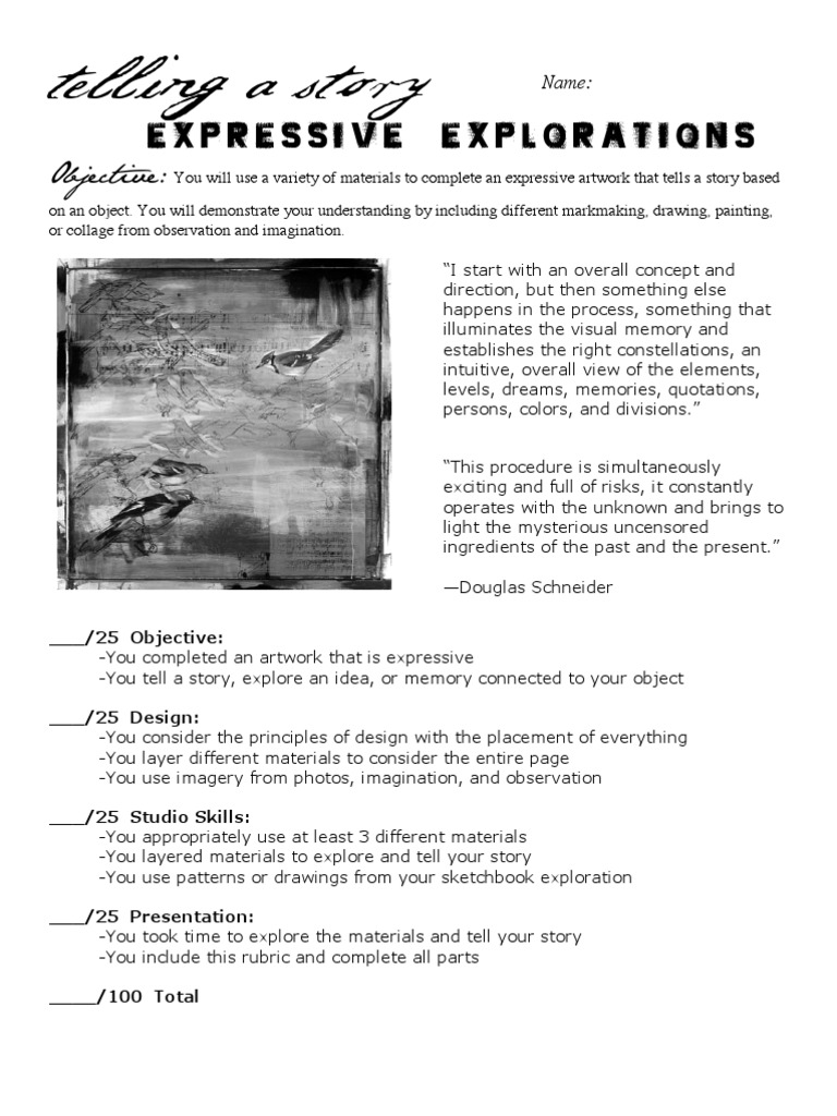 Expressive Art Storytelling Project | PDF | Drawing | Imagination
