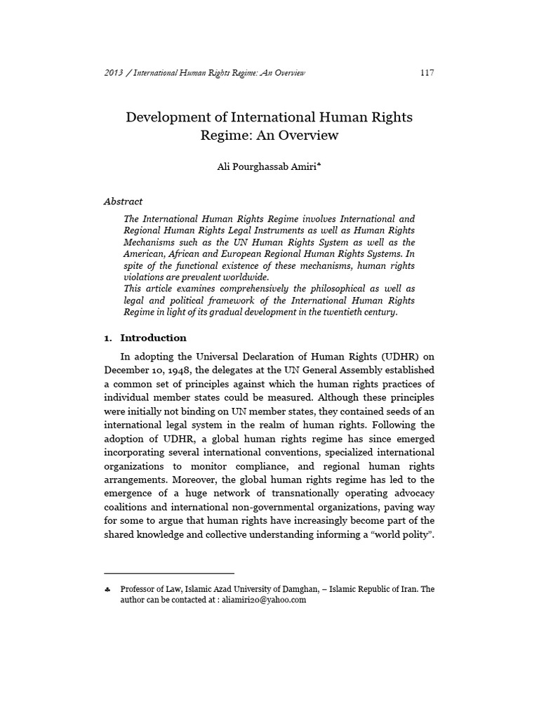 Development of Human Right Regime | PDF | Human Rights | International Law
