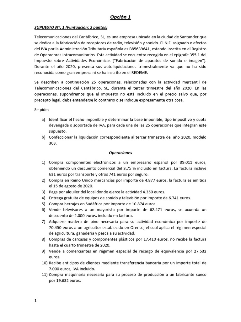 Prueba Práctica - Opción1 - 19-06-21 PGA | PDF | Factura | Hoja de cálculo
