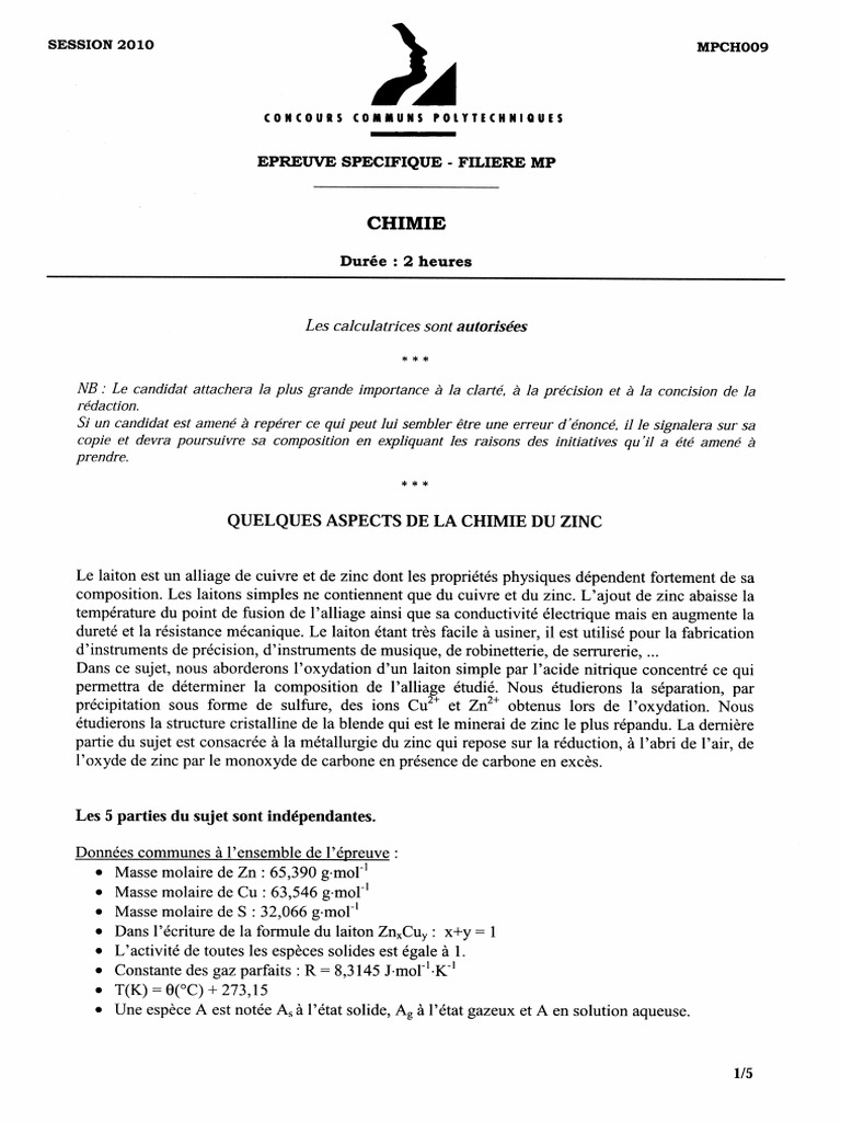 MP-Chimie | PDF