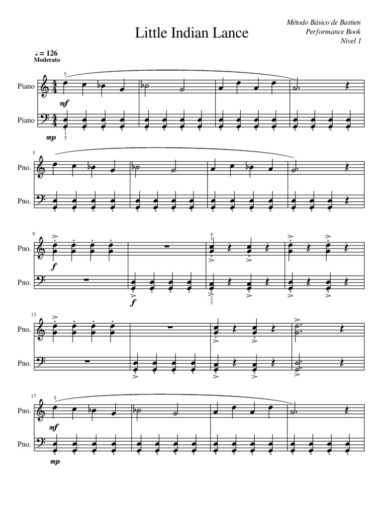 Método Básico de Bastien: Piano Nivel 1 | PDF