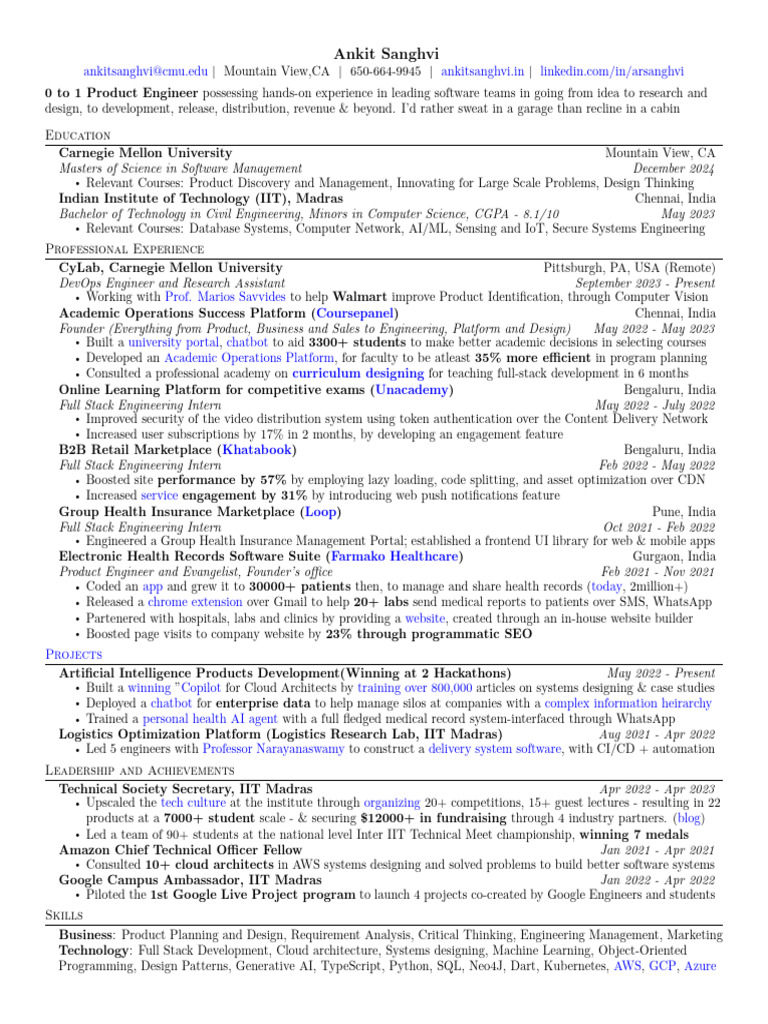 Ankit Sanghvi-Resume | PDF | Amazon Web Services | Computing