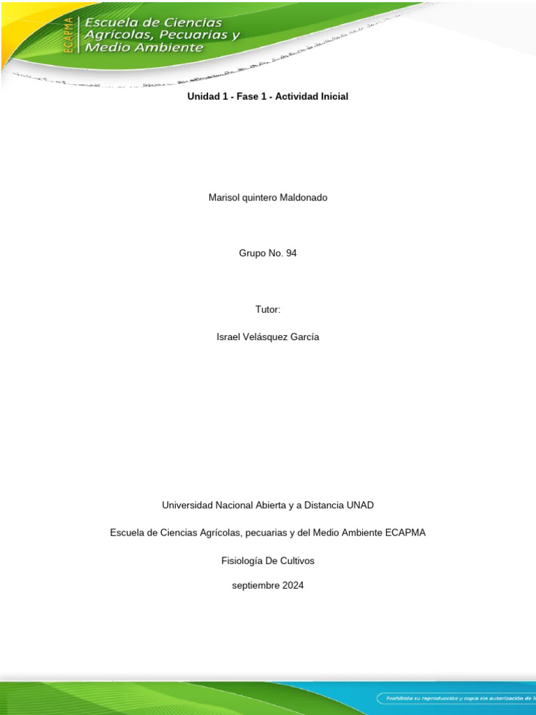 Fase 1 _ Marisol Quintero | PDF | Plantas | Fotosíntesis