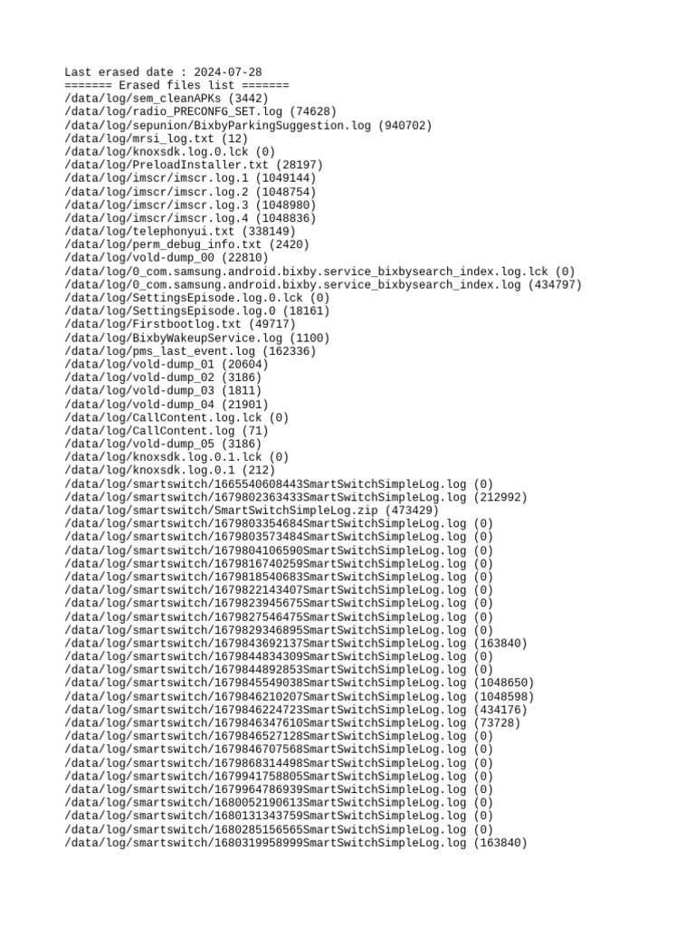 Erased Log by Sos | PDF | Computing | Computer Data