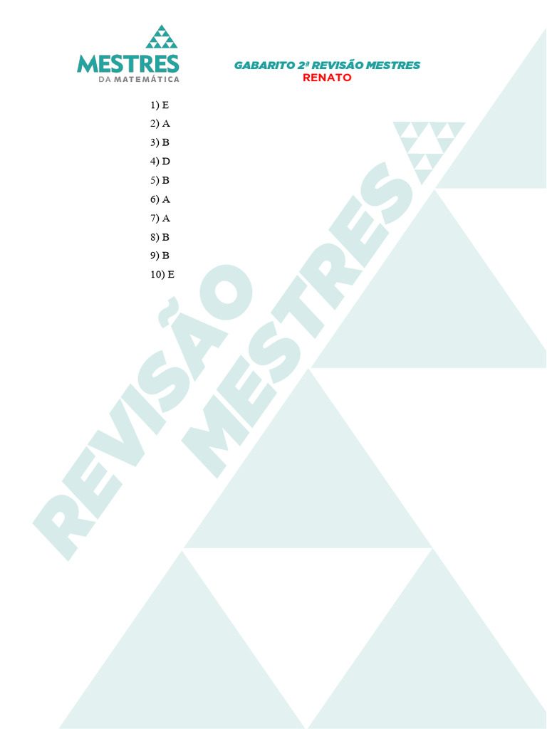 2 Revisão Gabarito | PDF | Métodos e Materiais de Ensino