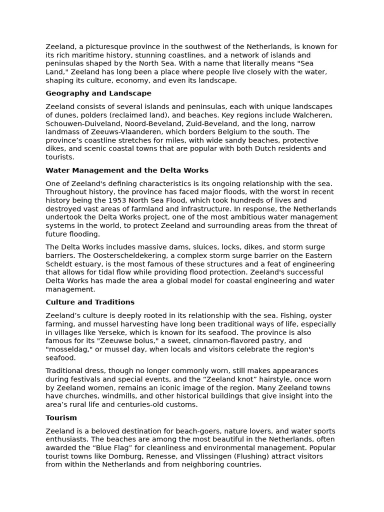 Zeeland | PDF | Hydrology | Physical Geography