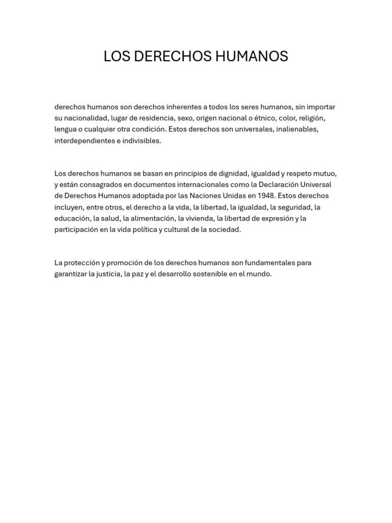 Los Derechos Humanos | PDF