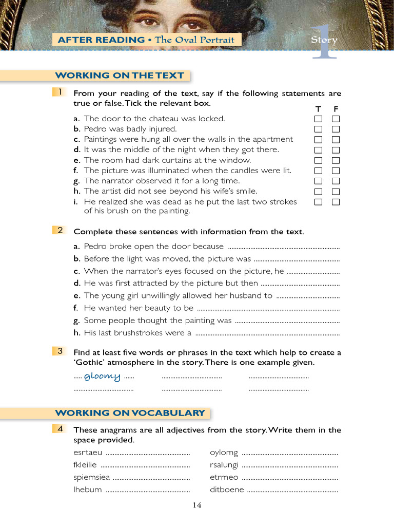 The Oval Portrait Worksheet | PDF | Portrait Painting | Portrait