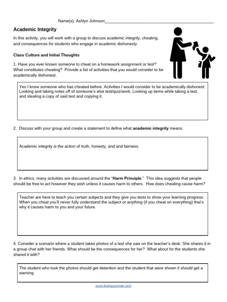 Academic Integrity Activity | PDF | Sea Turtle | Academic Dishonesty