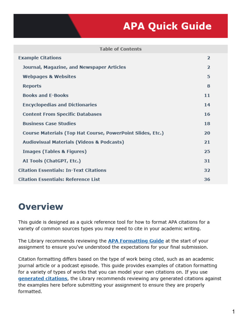 Quick-Guide_Print-Friendly | PDF | Citation | Apa Style