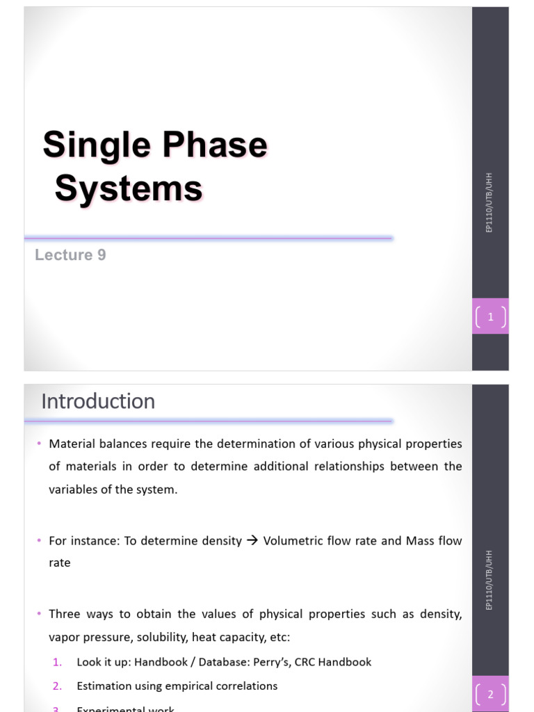 L9 Single Phase | PDF | Gases | Pressure