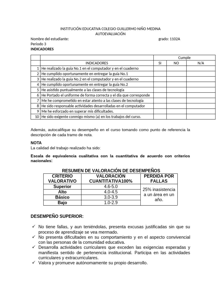 Indicadores 1102a-1 | PDF | Aprendizaje