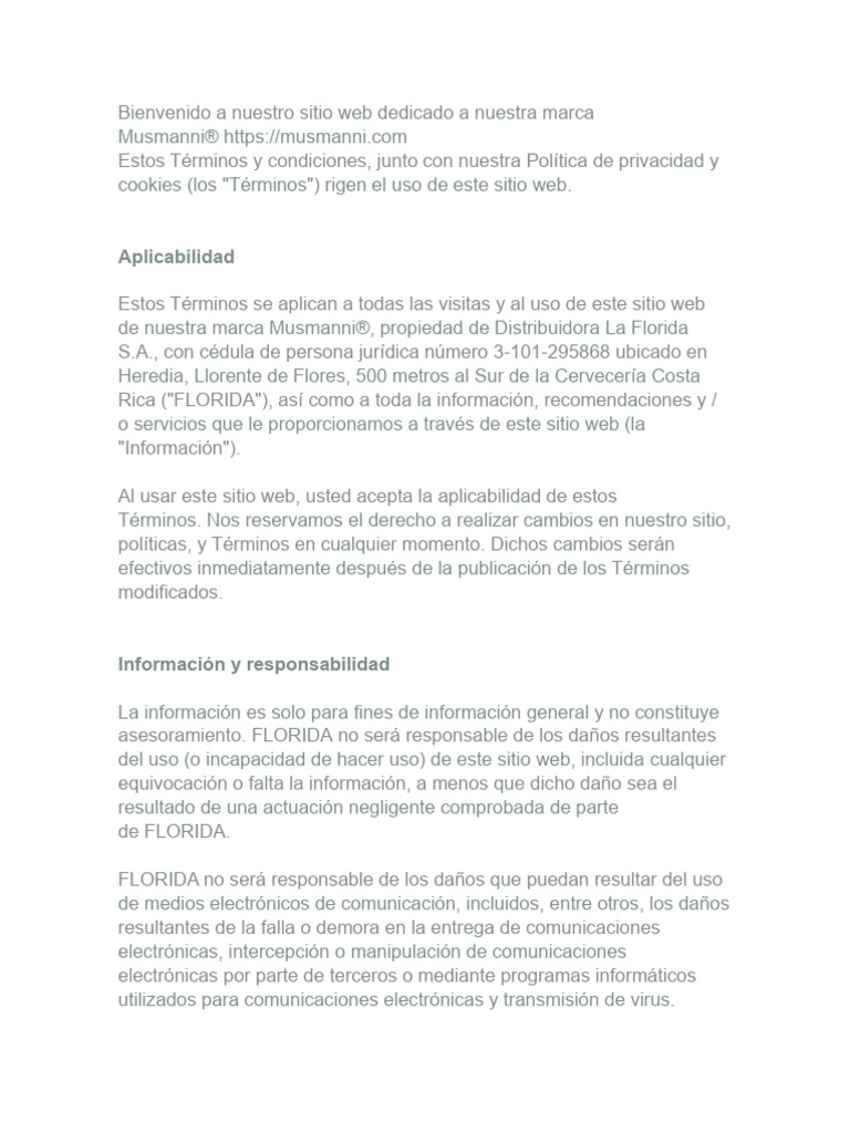 Terminos y Condiciones para Dinamicas MUSMANNI 1 | PDF | Propiedad intelectual | Propiedad