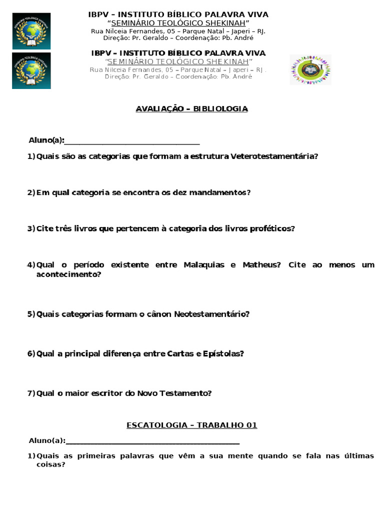 Escatologia - Trab 02 | PDF