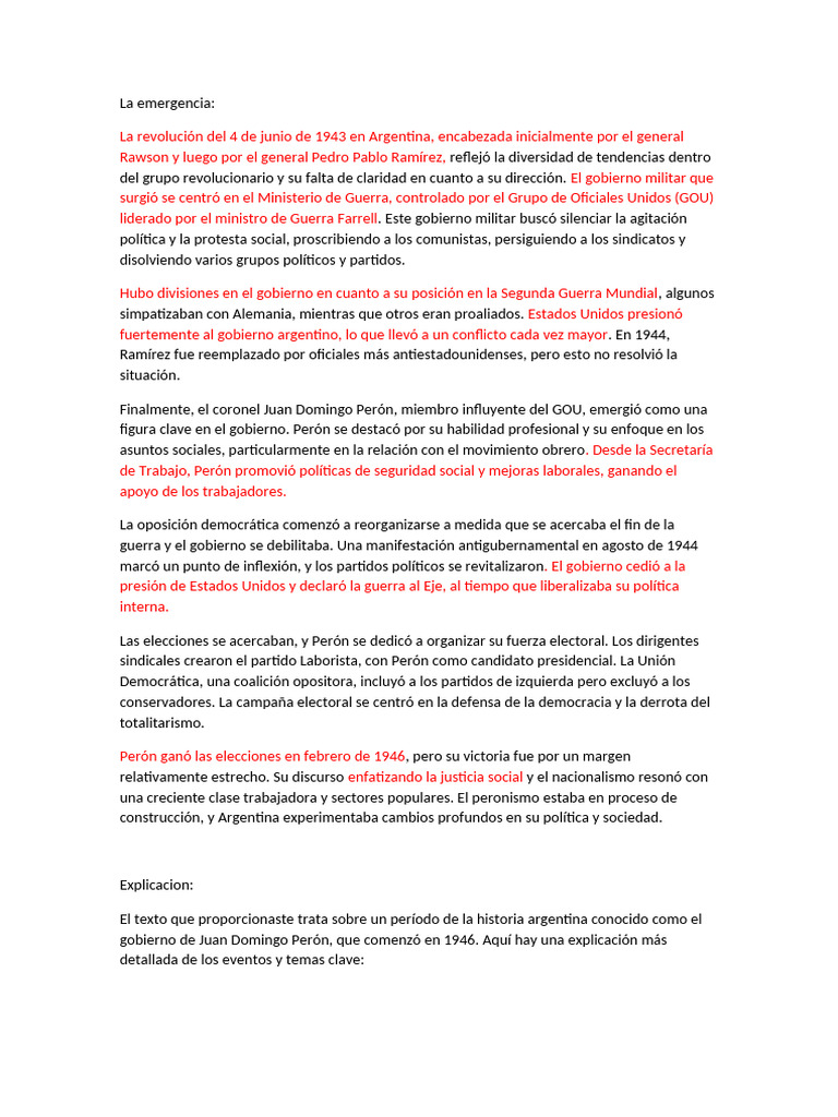 Historia Peronismo 1943-1955 | PDF | Argentina | Economias