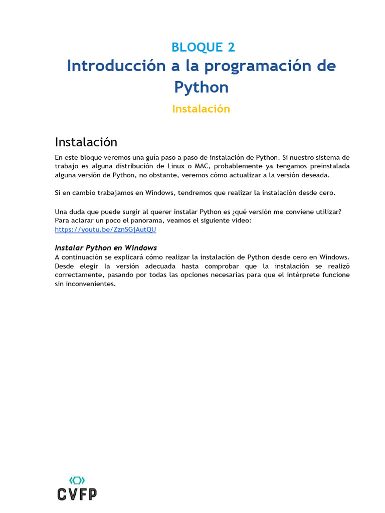 MATERIAL DESCARGABLE - BLOQUE 2 | PDF | Lenguaje de programación | Python (lenguaje de programación)