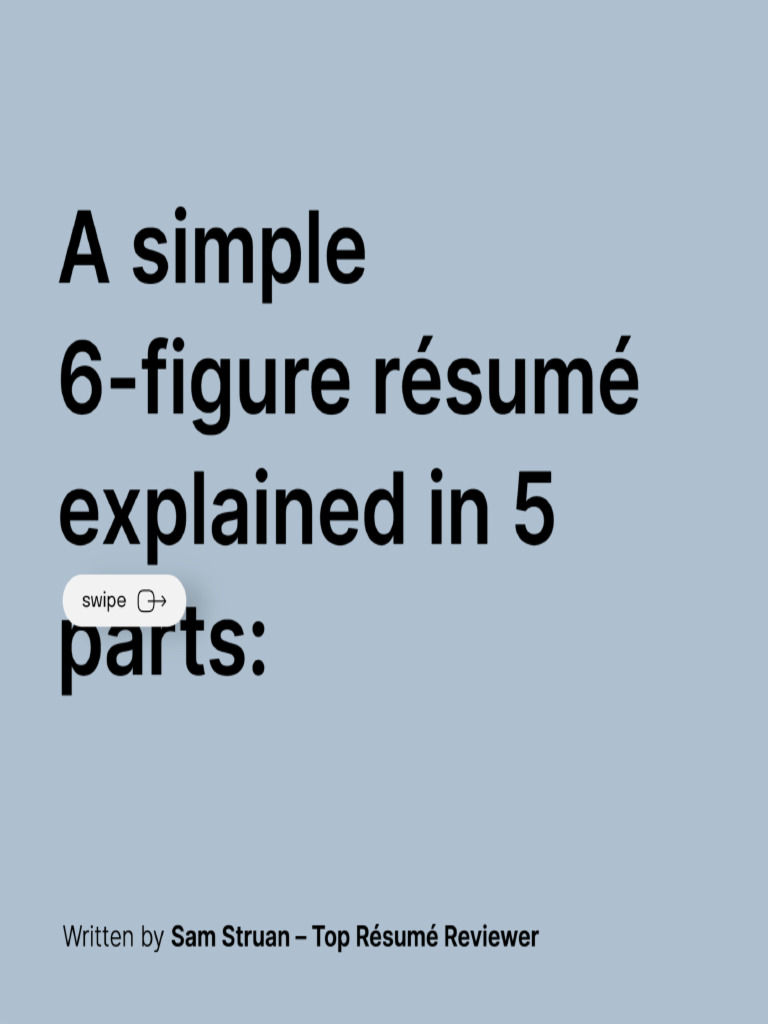 6 Figure Resume-CV Guide | PDF