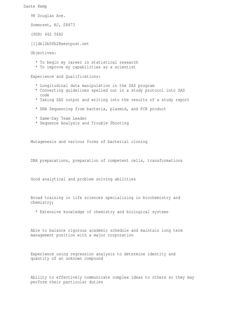Biostatistician or Statistician or SAS Programmer | PDF | Sas (Software) | Biostatistics