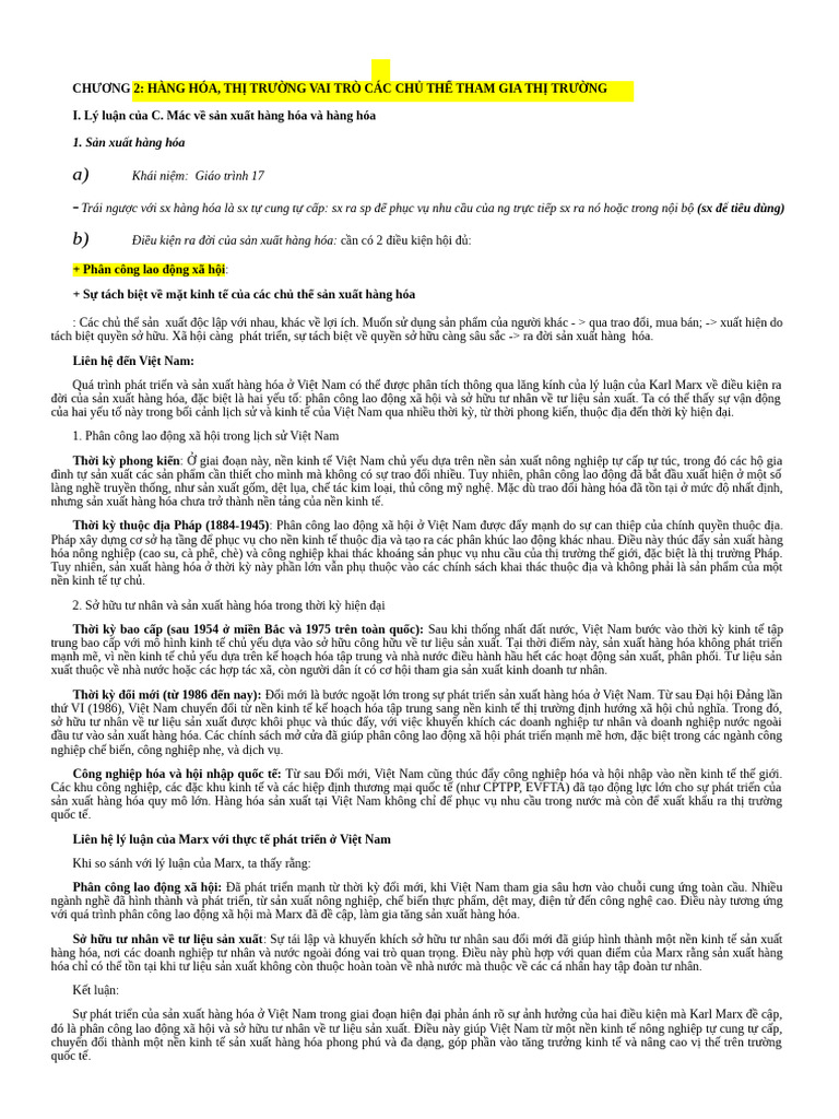 Đề cương KTCT GK | PDF