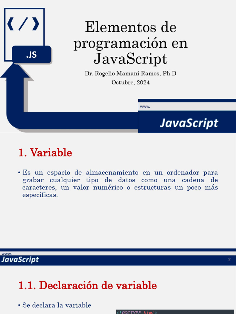 Elementos Clave de JavaScript | PDF | Negocios | Informática