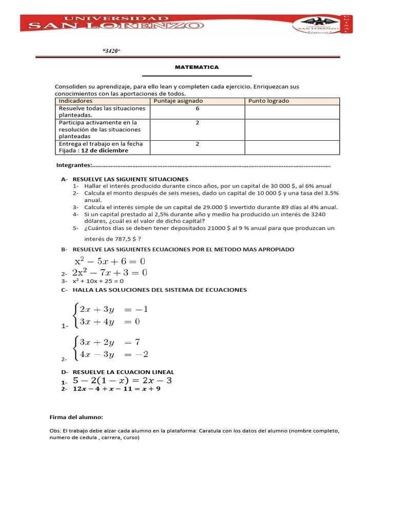 TRABAJO MATEM. II | PDF