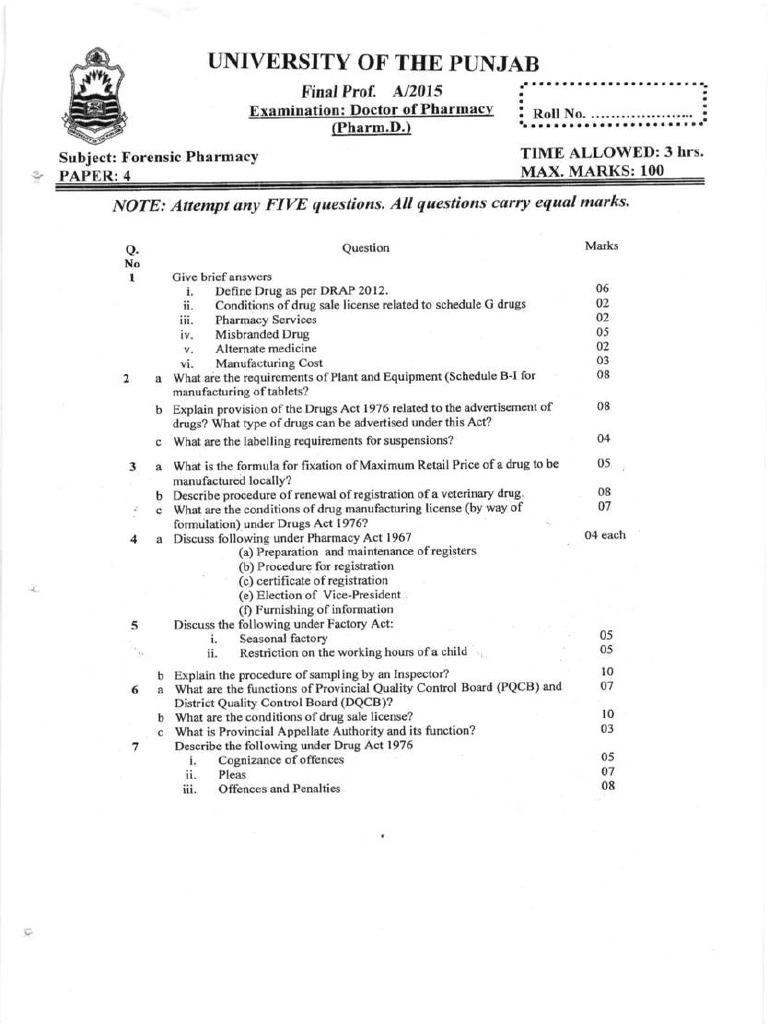 PharmD Final Prof Paper4 | PDF | Pharmacy | Drugs