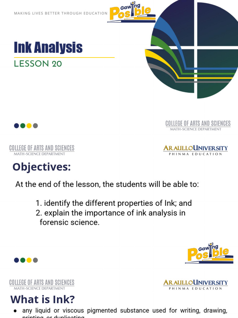 Lesson 20 - Ink Analysis | PDF | Ink | Optics